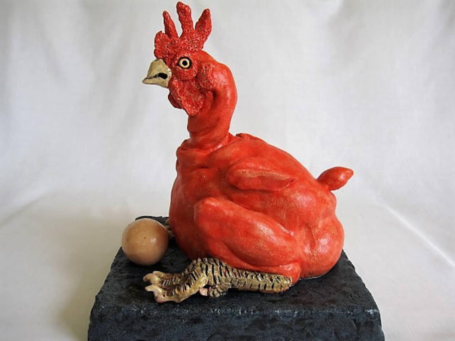 Hen With Egg/unique Ceramic Hen Sculpture/garden Sculpture | Etsy UK