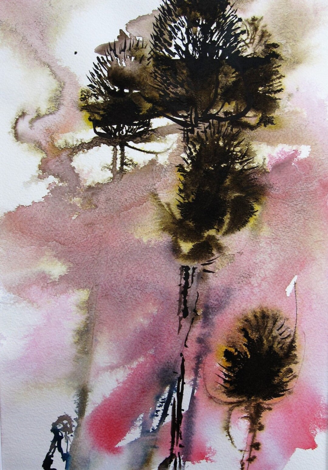 Teasels Watercolour Original/watercolour Seedheads - Etsy