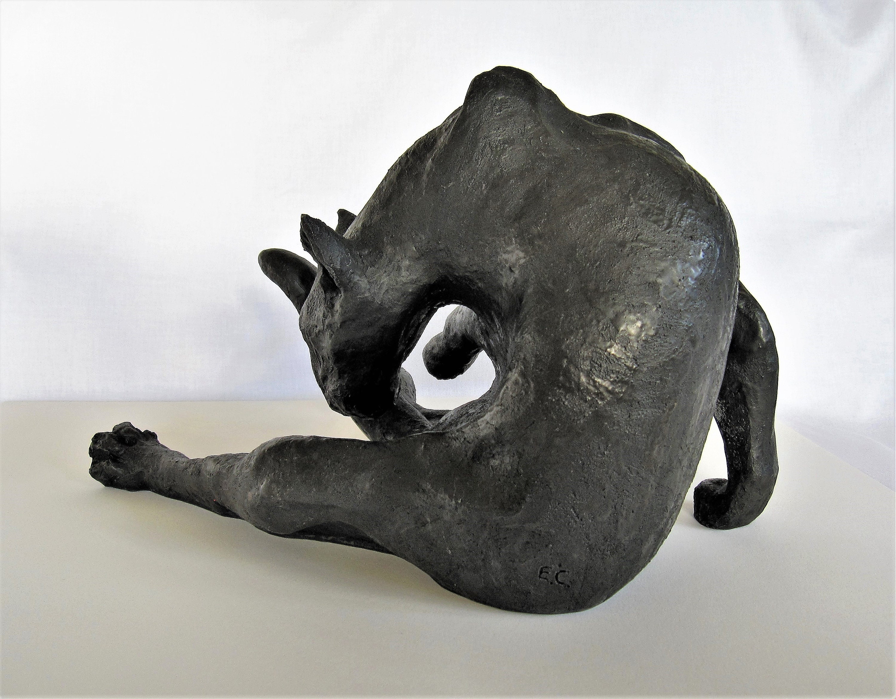 Cat Sculpture/cat Grooming/ Slate Resin Cat Sculpture/cat Garden ...