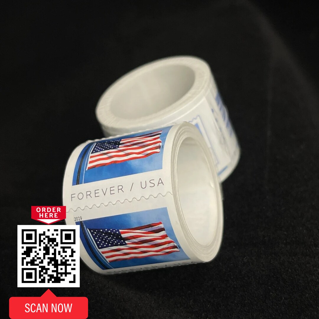 100 New US Flags Stamps Unused US Forever First Class Flowers Wedding ...