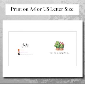 Printable Valentine's Day Card, Printable Cactus Card, Downloadable ...