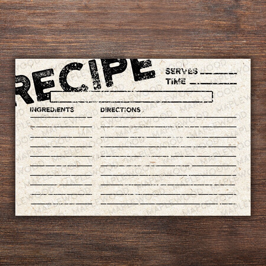 Printable Modern Recipe Card 4x6 Instant Digital Download Multiple ...
