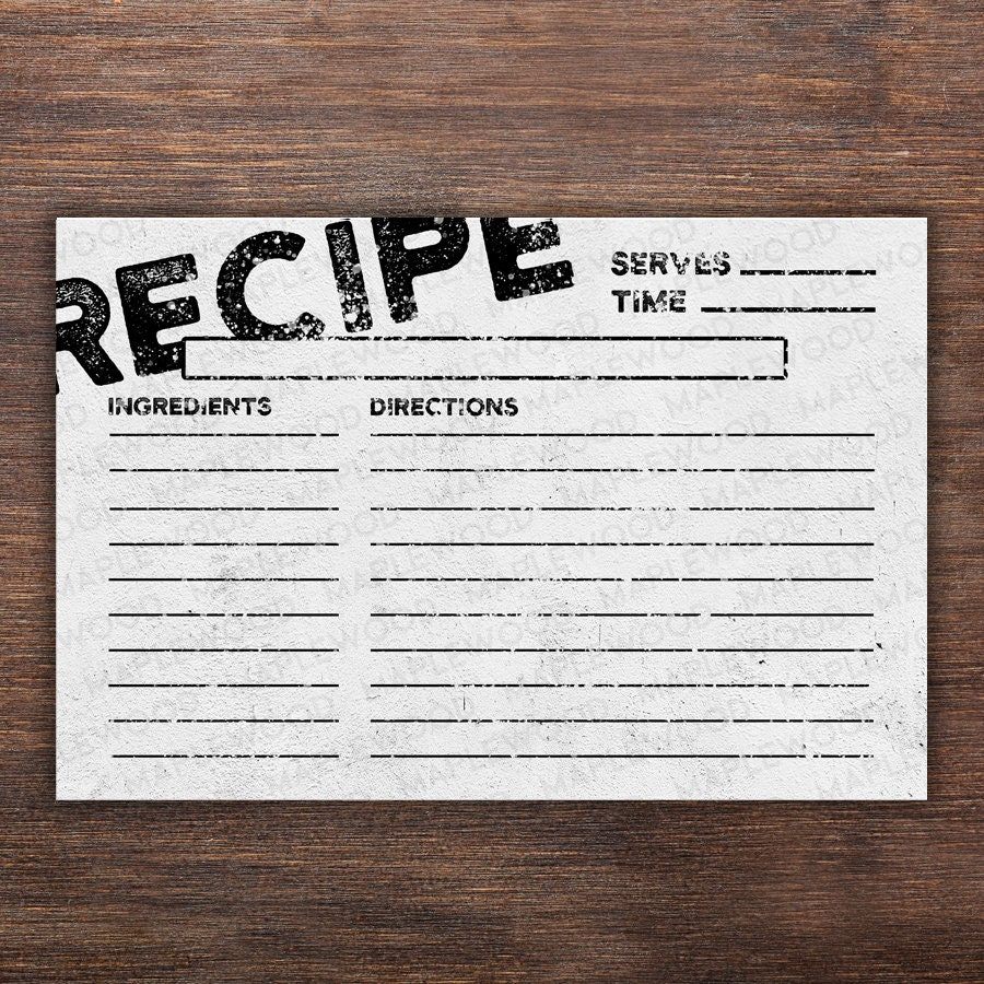 Printable Modern Recipe Card 4x6 Instant Digital Download Multiple ...