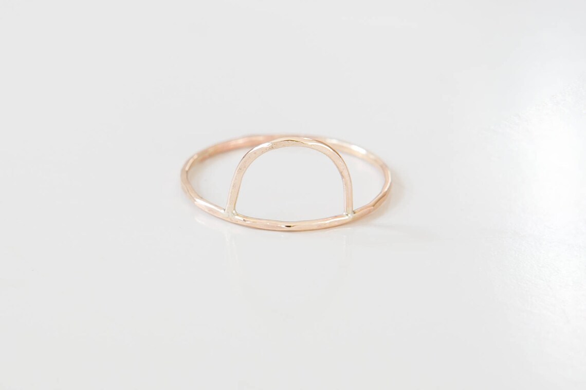 Arc Ring Half Circle Ring Gold Filled Ring Dainty Ring | Etsy UK
