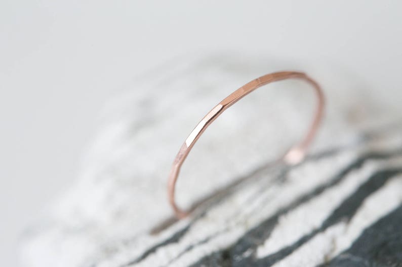 Rose Gold Dainty Ring 14K Rose Gold Filled Rose Gold Ring | Etsy