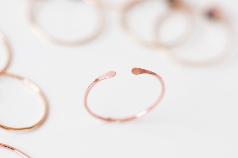 Open Ring Rose Gold Filled Ring Dainty Rose Gold Cuff Ring - Etsy UK