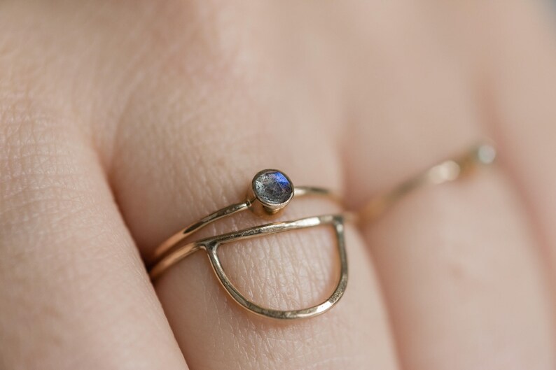 Arc Ring Half Circle Ring Gold Filled Ring Dainty Ring - Etsy UK
