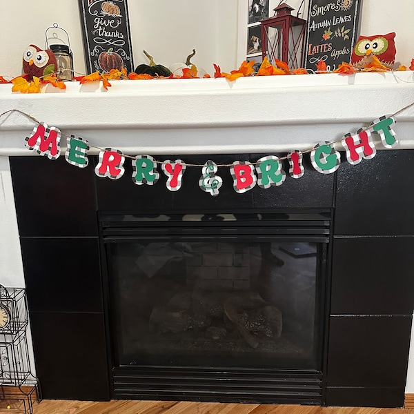 Merry and Bright Banner - Etsy