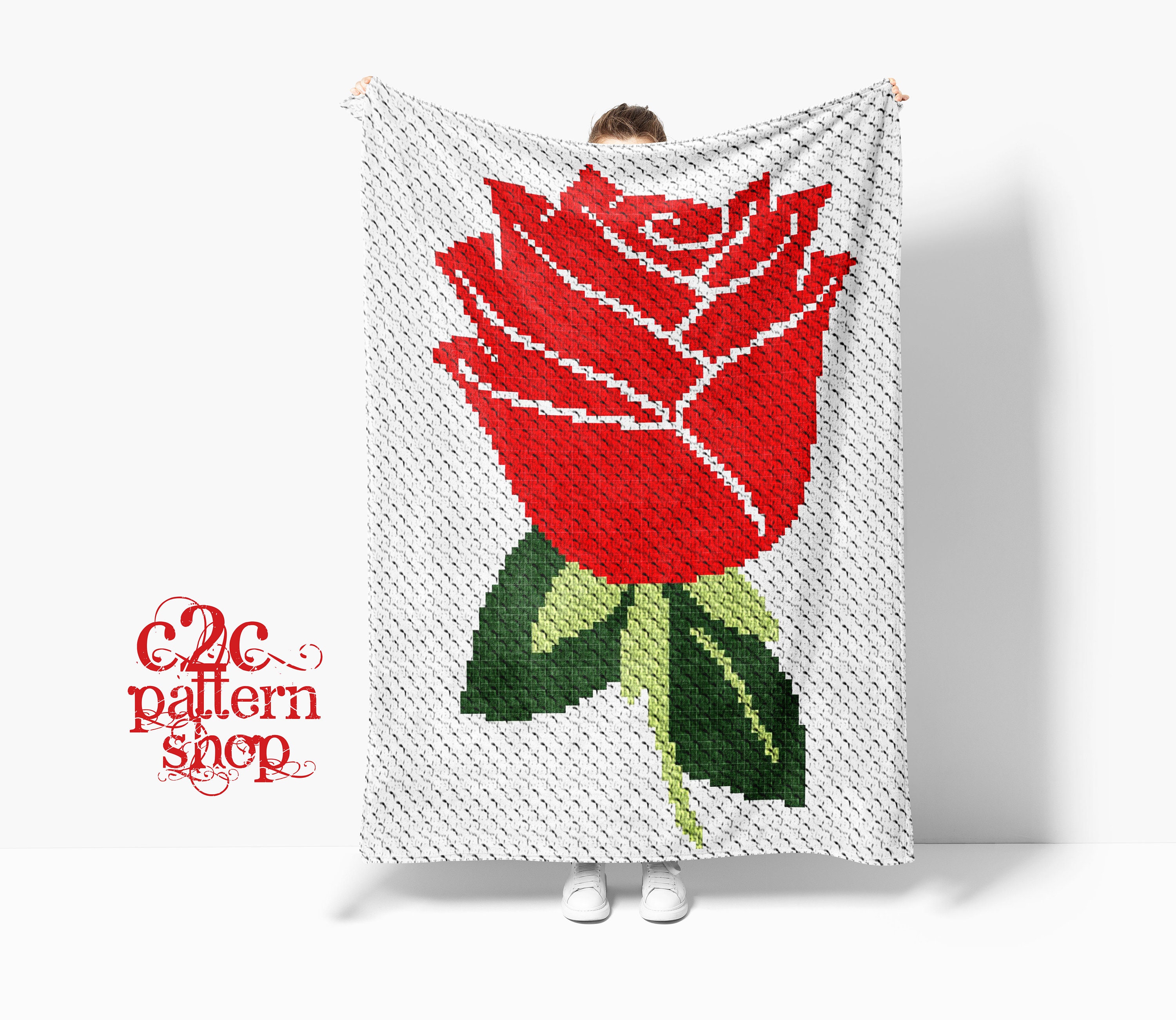 C2C Rose Crochet Pattern / Corner to Corner / C2C Graphgan / | Etsy