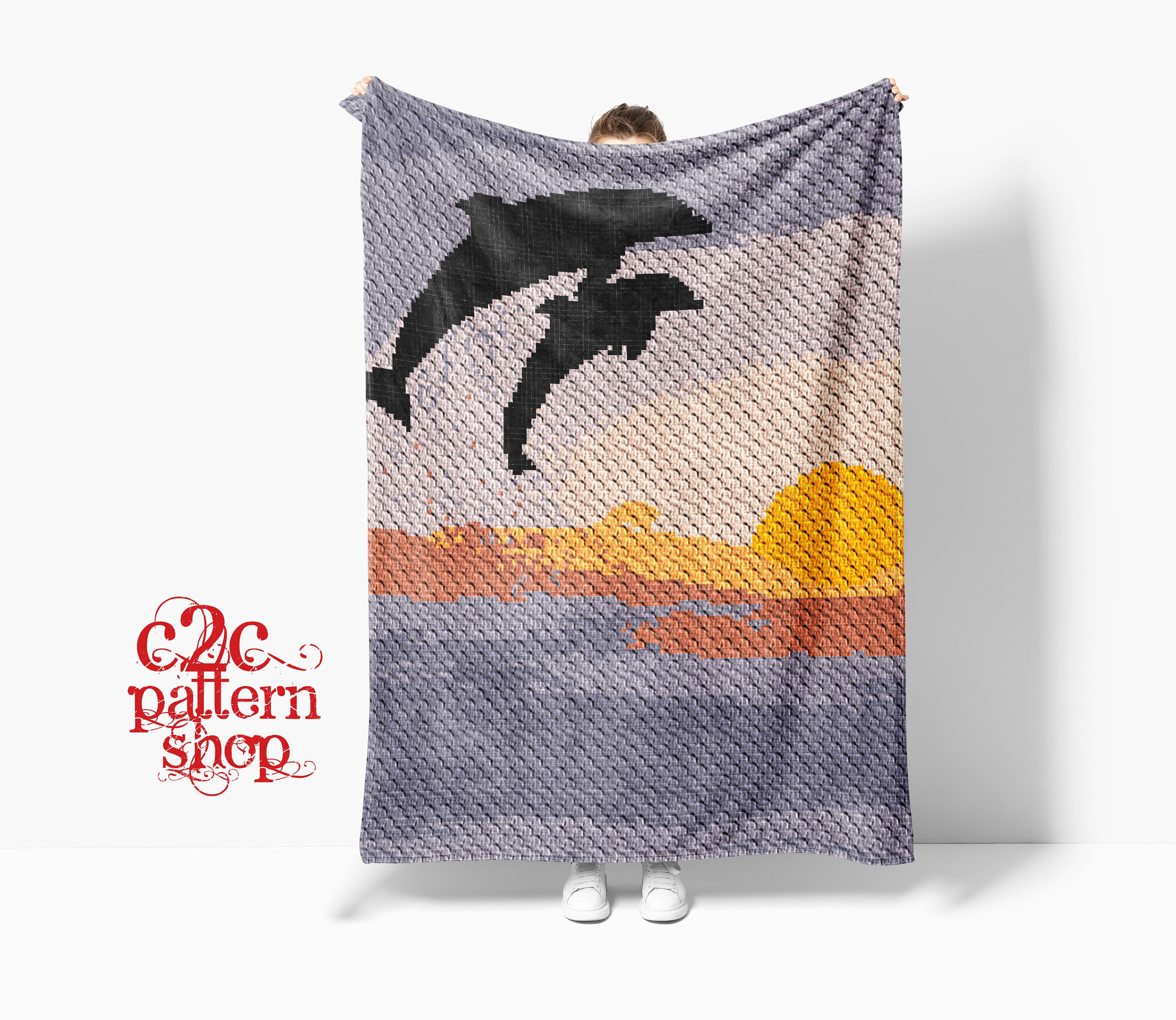 Crochet MINI C2C Dolphin Crochet Pattern C2C Graphs C2C Graphs C2C ...