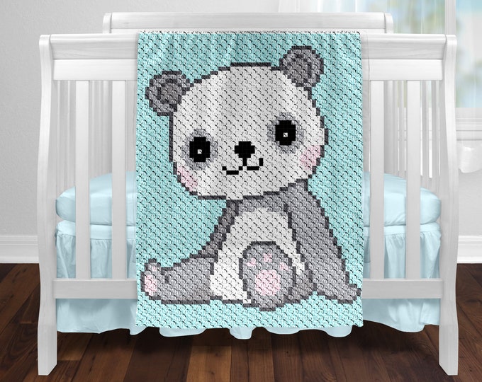 C2C Baby Panda Blanket Crochet Pattern With Written/color Instructions ...