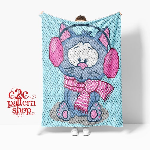 MINI C2C Cat Crochet Pattern / Corner to Corner / C2C Crochet - Etsy