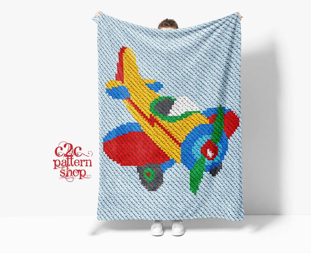 C2C Airplane Crochet Pattern / C2C Boy Blanket / C2C Airplane Afghan - Etsy