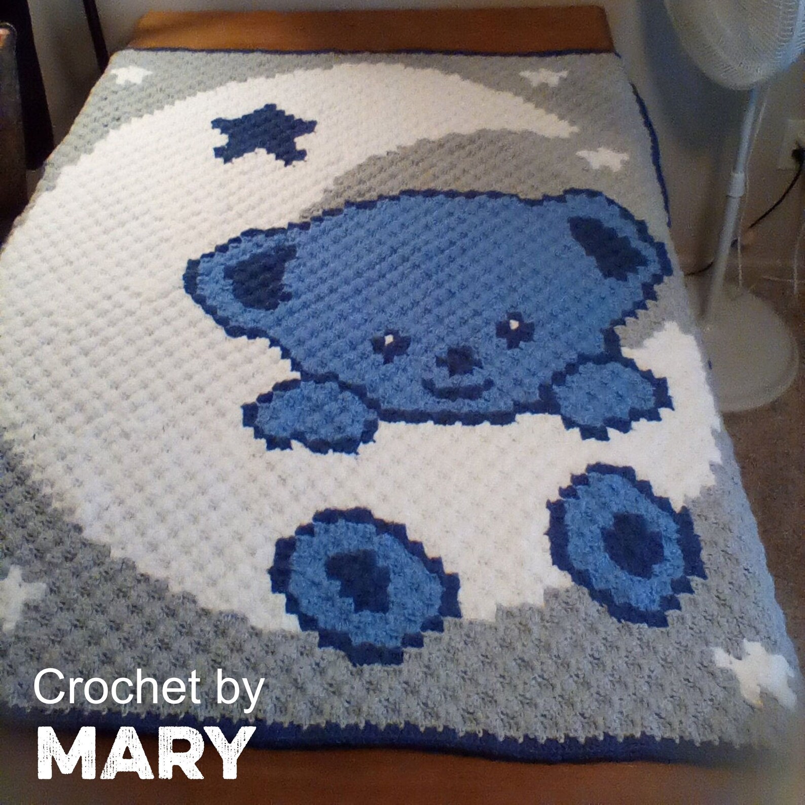 C2C Bear on the Moon Baby Crochet Pattern with Written | Etsy