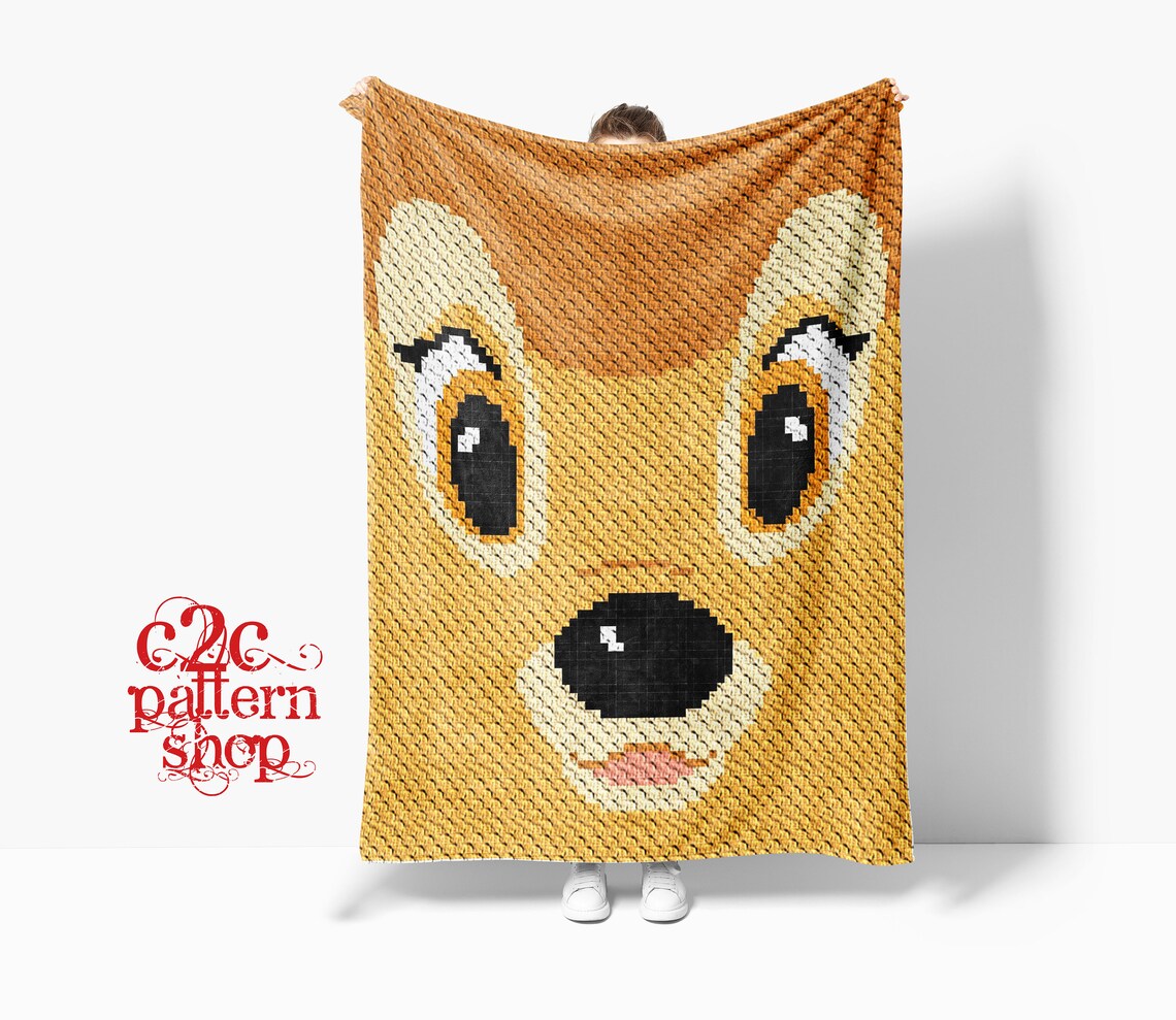 Mini C2C Baby Deer Crochet Pattern / Corner to Corner / C2C - Etsy