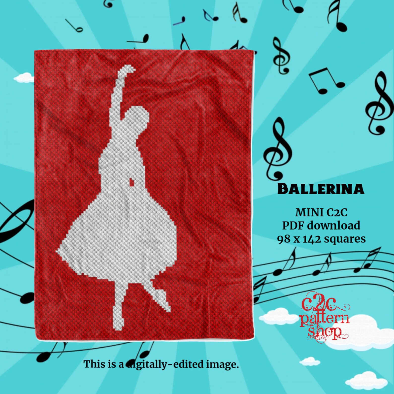 MINI C2C Ballerina Crochet Pattern / C2C Graphgan / C2C Afghan | Etsy