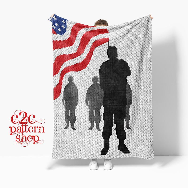 Crochet American Flag and Soldiers Pattern - Etsy