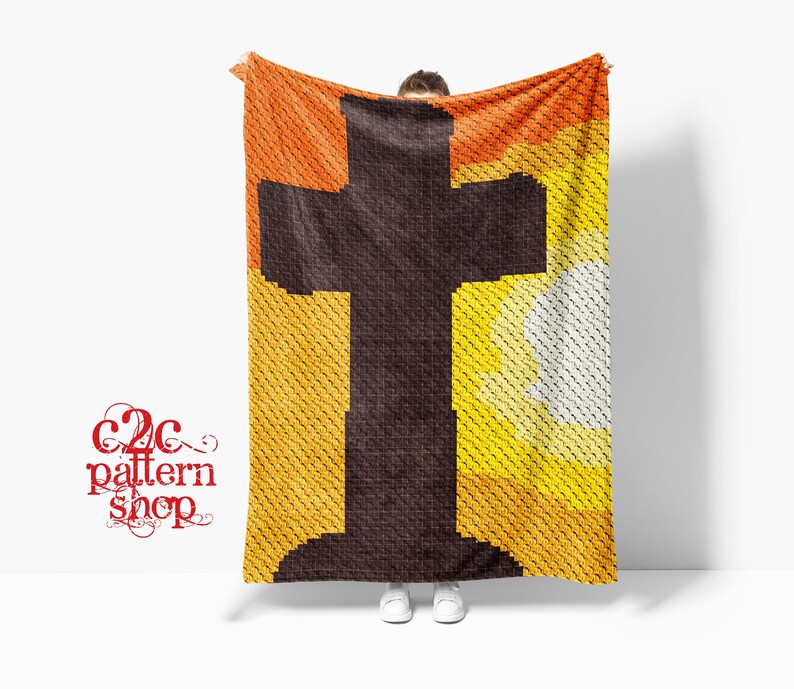 C2C Cross in Sunset Crochet Pattern / C2C Graphgan Patterns / | Etsy