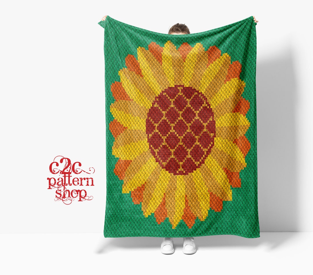 Sunflower C2C Crochet Pattern / C2C Flower Blanket / C2C Graphgan ...