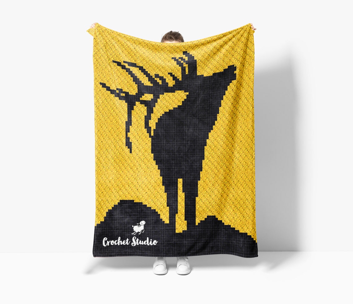 C2C Deer Silhouette Crochet Pattern With Written Instructions, Full ...