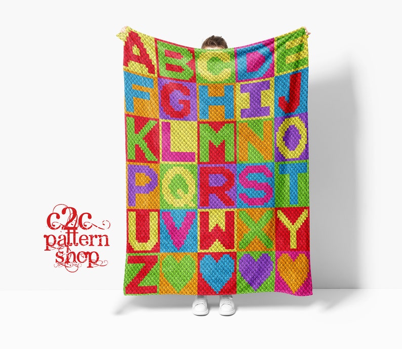 C2C Alphabet Crochet Pattern / C2C School / C2C Graphgan / - Etsy