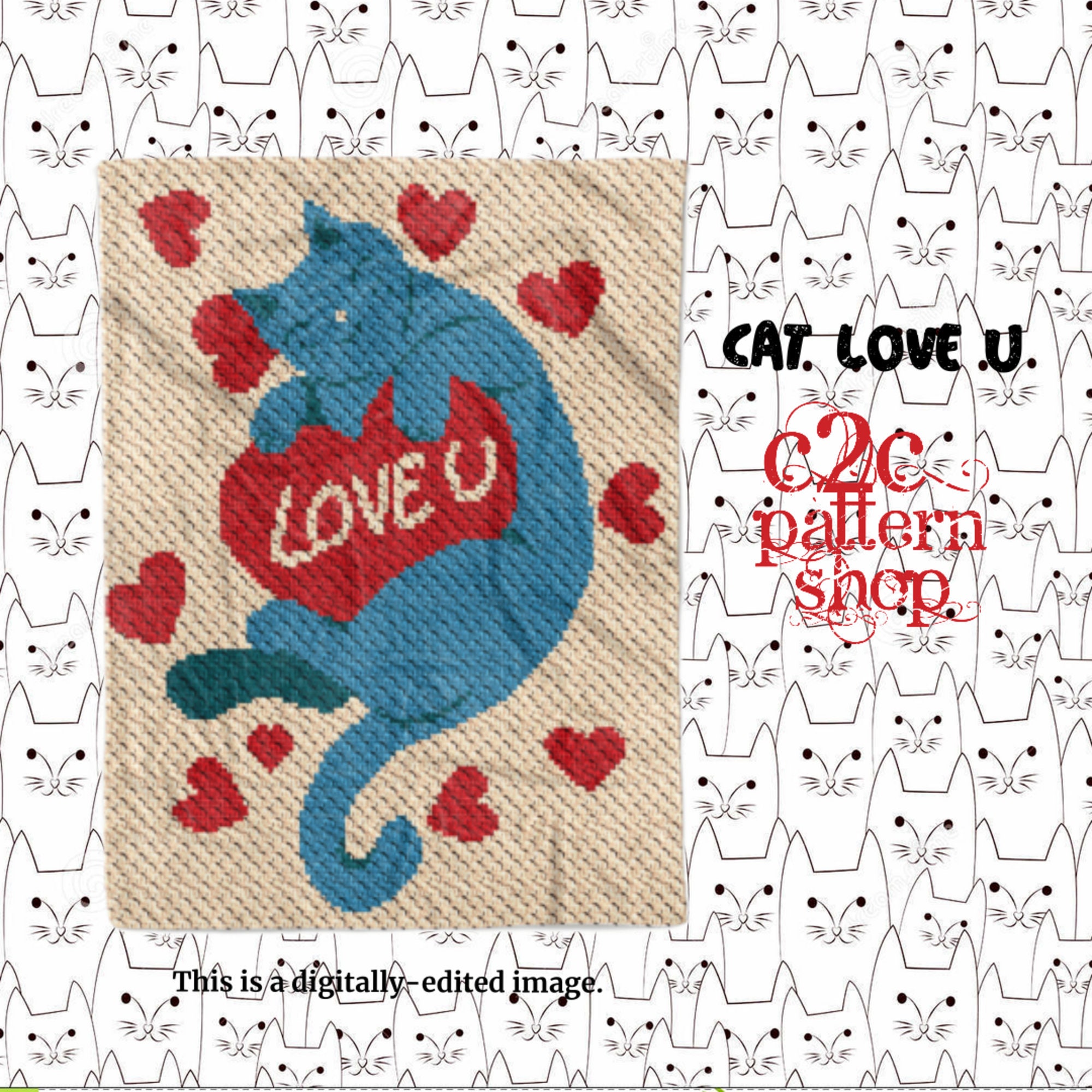 Mini C2C Cat Crochet Pattern / C2C Graphgan / C2C Graphs / C2C | Etsy