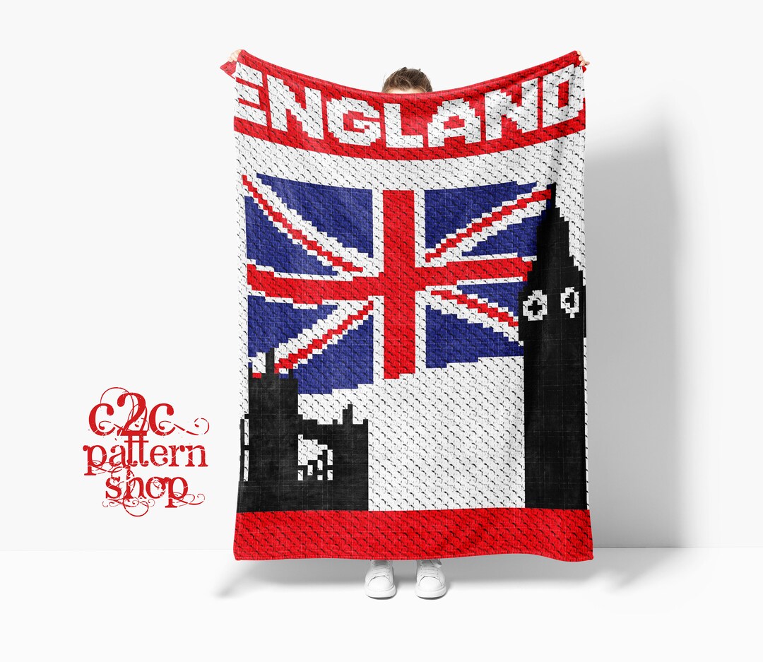 C2C England Crochet Pattern / C2c Graphgan Patterns / C2C Union Jack ...