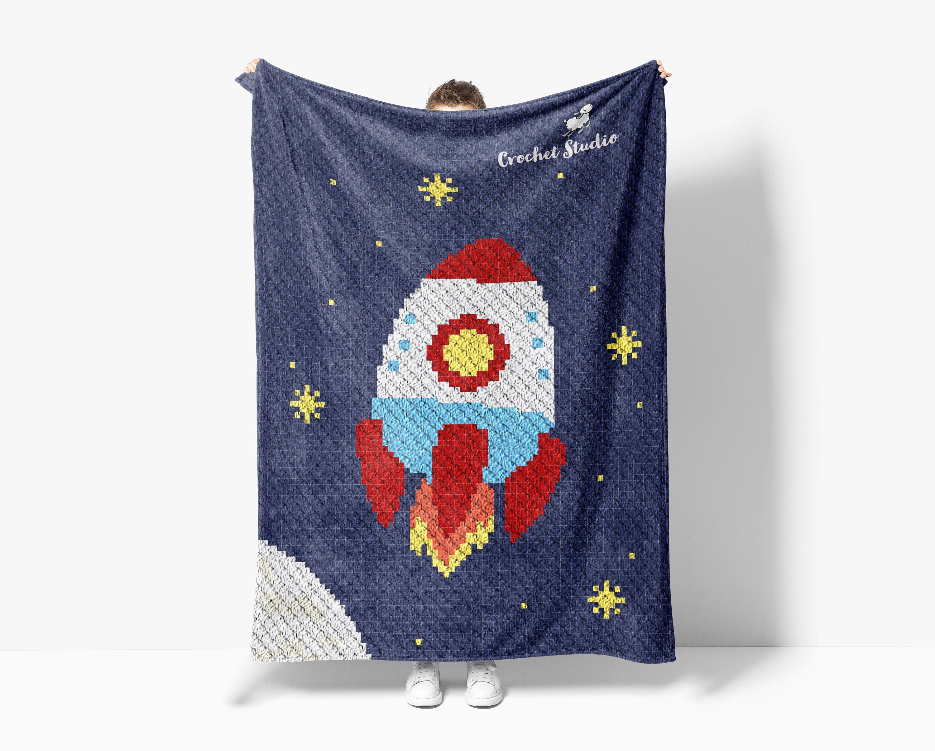 C2C Space Rocket Crochet Pattern With Written/color Instructions, Full ...