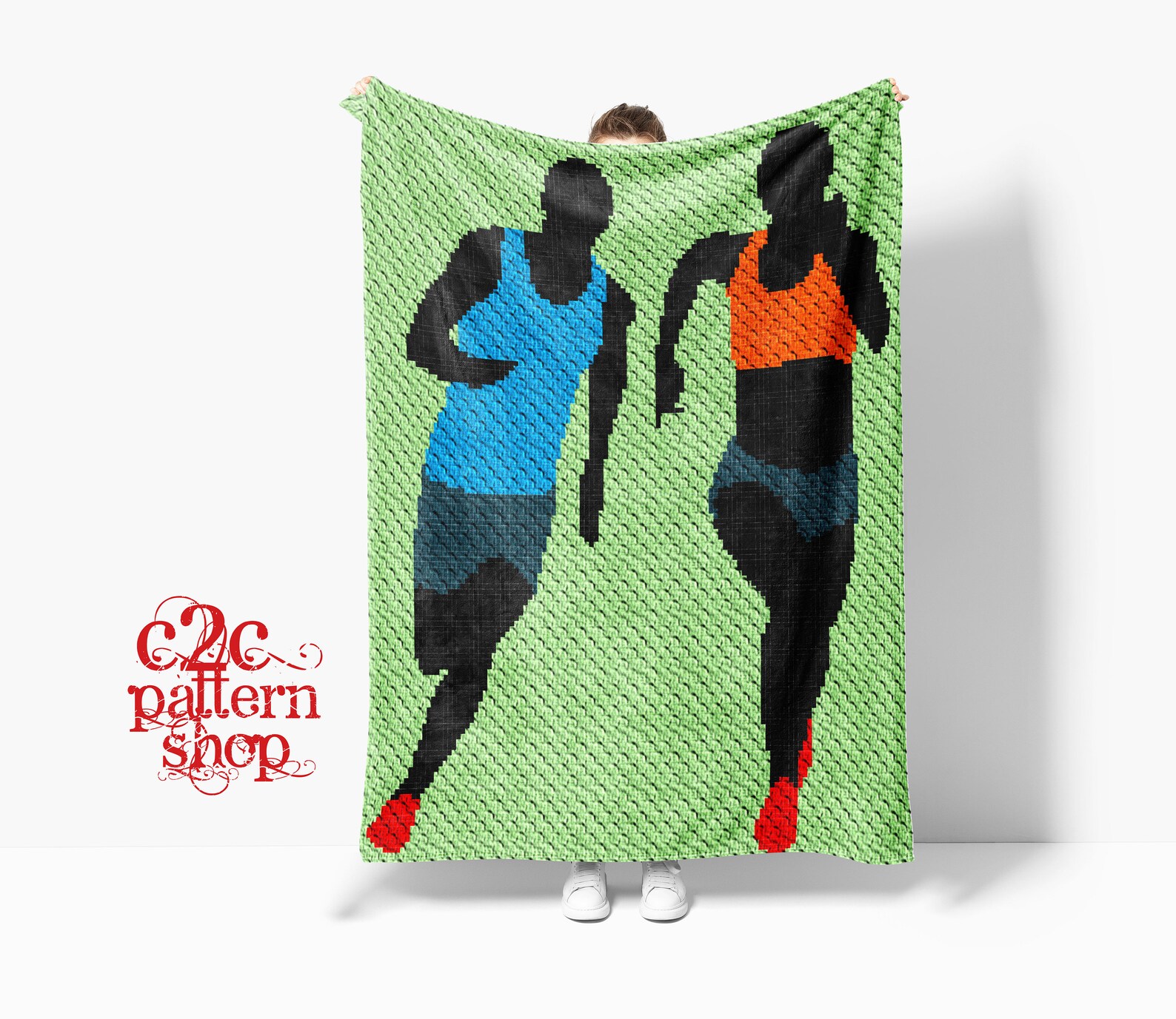 Athletes Marathon Runner Crochet Pattern / Mini C2C / Corner - Etsy