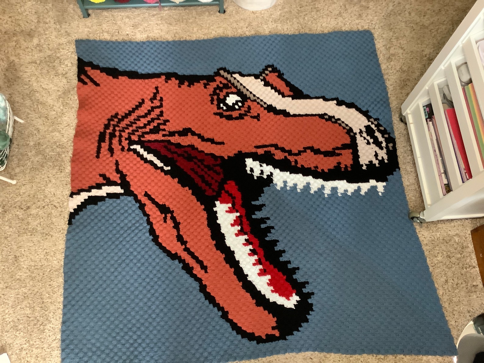 C2C T Rex Dinosaur Crochet Pattern / C2C Graphgan / Corner to | Etsy