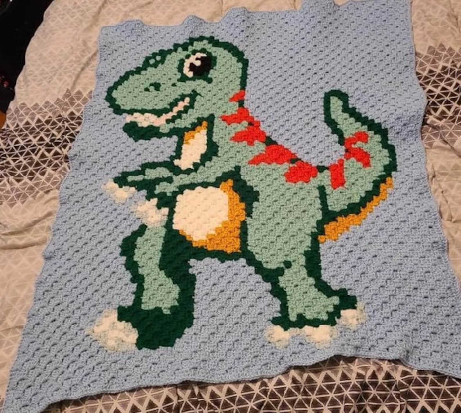 C2C Dinosaur Baby Crochet Pattern / C2C Crochet Blanket / C2C Graphgan ...