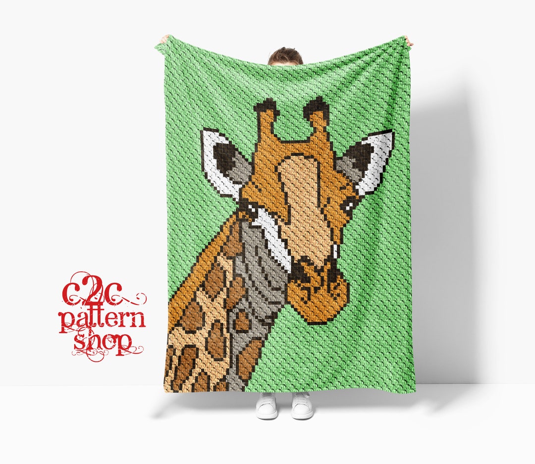 C2C Giraffe Crochet Pattern With Written Instructions / Giraffe Afghan ...