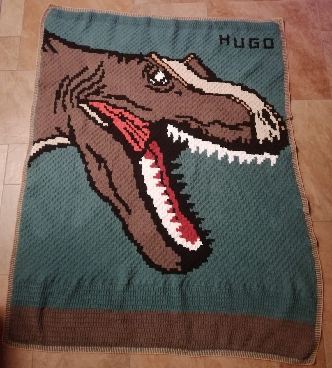 C2C T Rex Dinosaur Crochet Pattern / C2C Graphgan / Corner to - Etsy