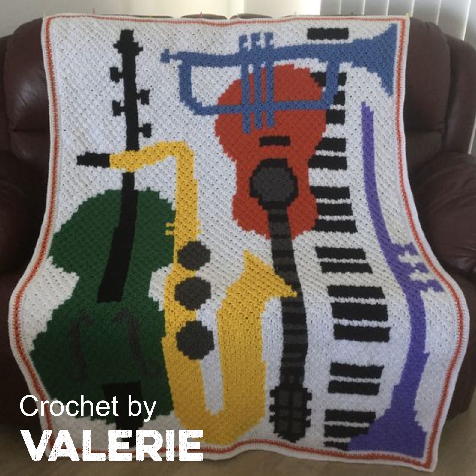 C2C Music Instruments Crochet Pattern / C2C Guitar Flute Cello - Etsy