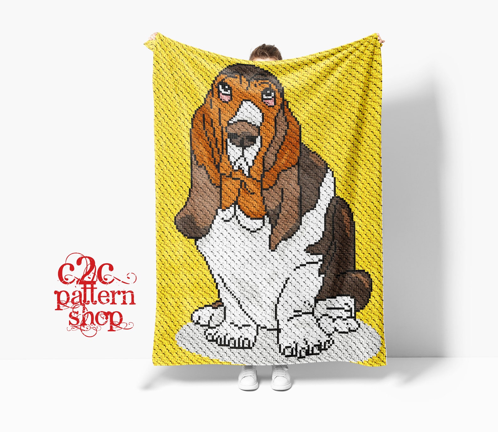 MINI C2C Basset Hound Crochet Pattern With Written Instructions, Full ...