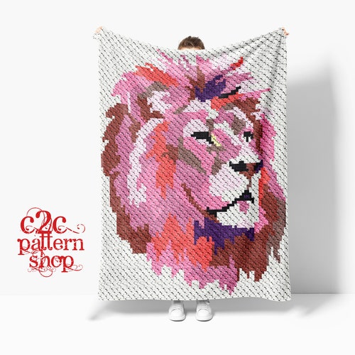 C2C Lion Crochet Pattern / Corner to Corner / C2C Animal - Etsy