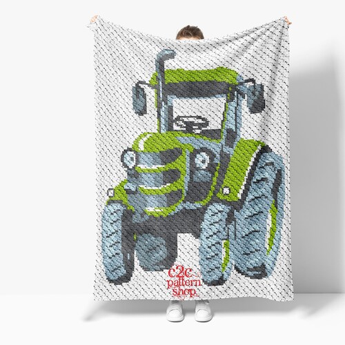 MINI C2C Tractor Crochet Pattern / C2C Graphgan / Corner to - Etsy