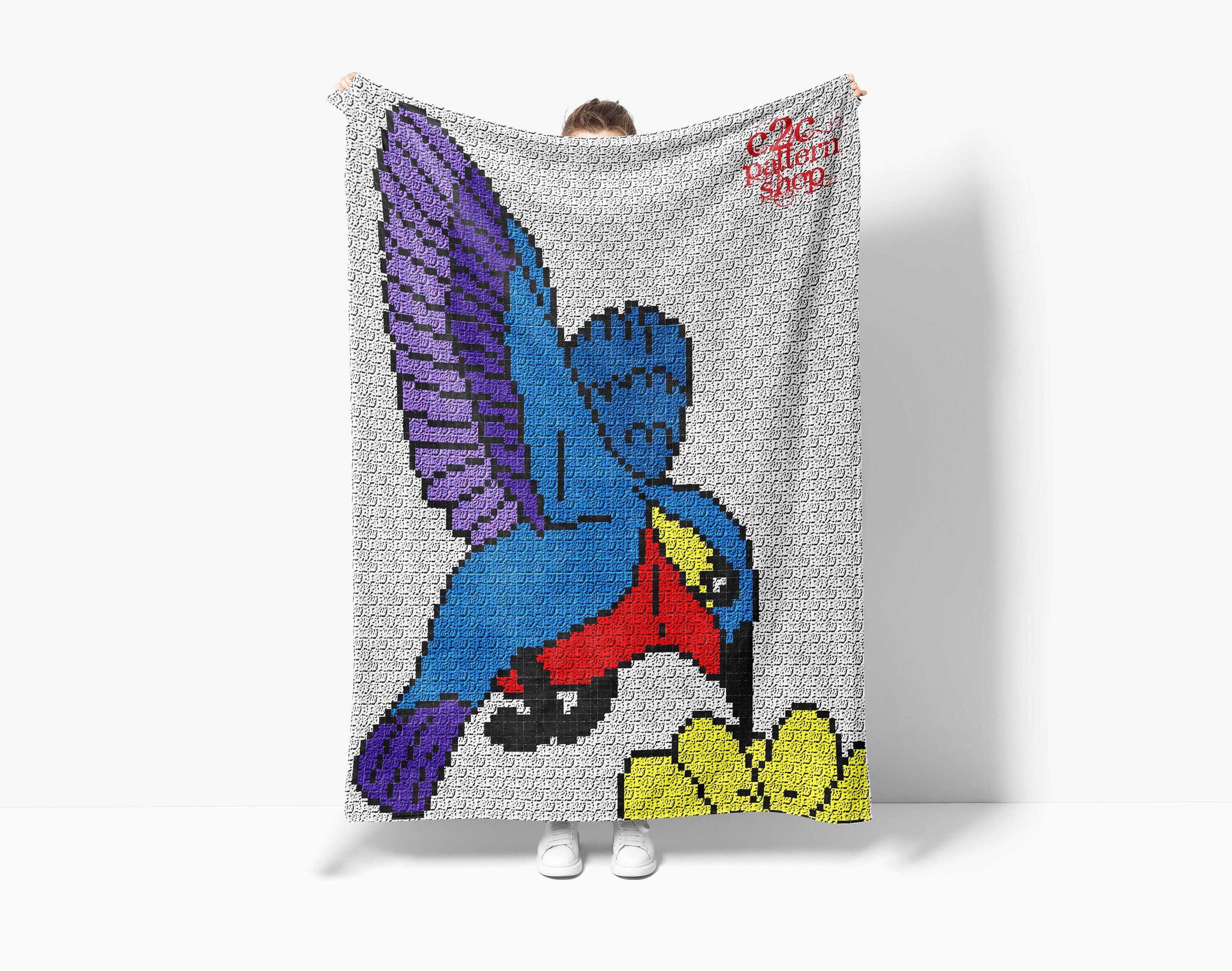 C2C Hummingbird / C2C Bird Crochet Pattern / C2C Bird Afghan / Bird ...