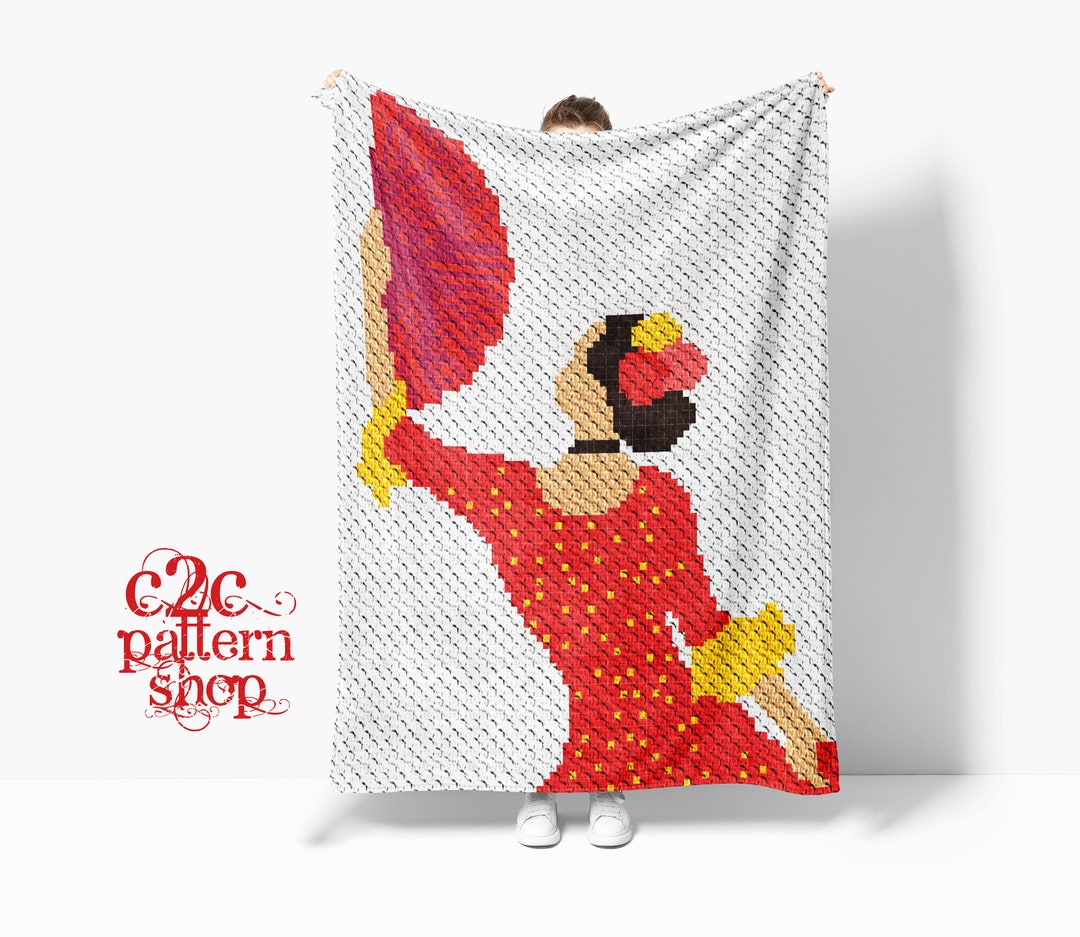 C2C Flamenco Dancer Crochet Pattern / Spanish Dance Afghan - Etsy