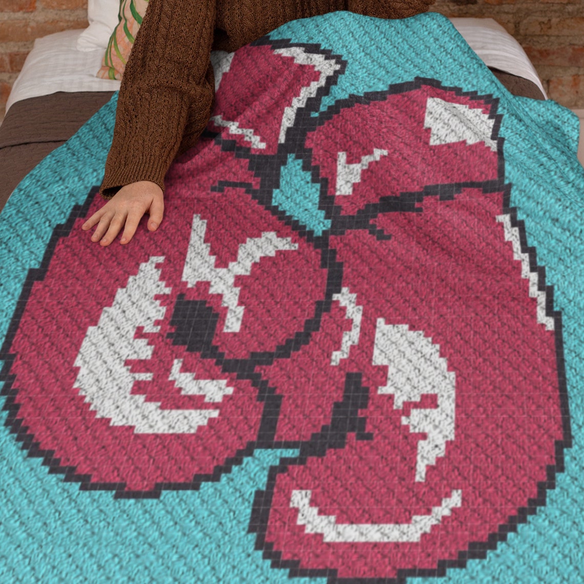 Boxing Gloves C2C Crochet Pattern With Written and Color Instructions ...