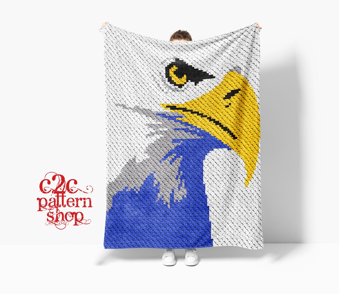 C2C Eagle Crochet Pattern With Written Instructions / Bird - Etsy