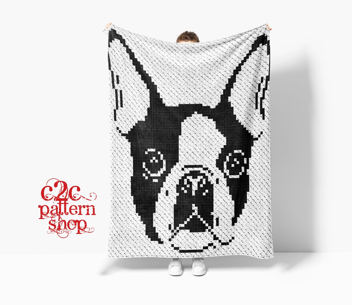C2C Dog Crochet Pattern / C2C Boston Terrier / Corner to | Etsy