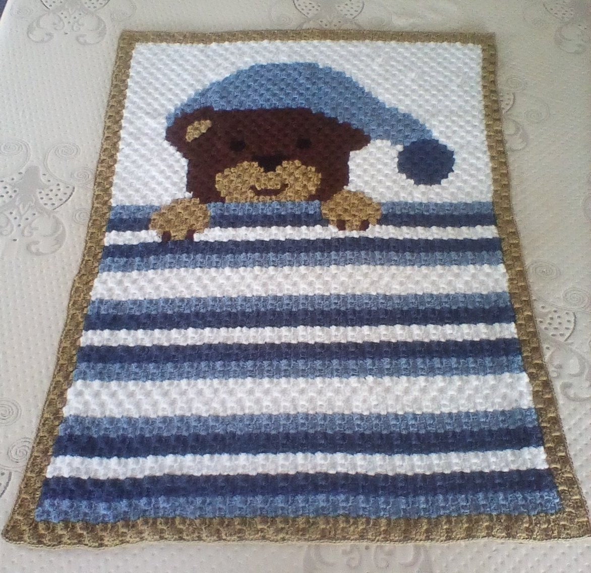 C2C Baby Bear Crochet Blanket / Corner to Corner / C2C Graphgan / C2C ...