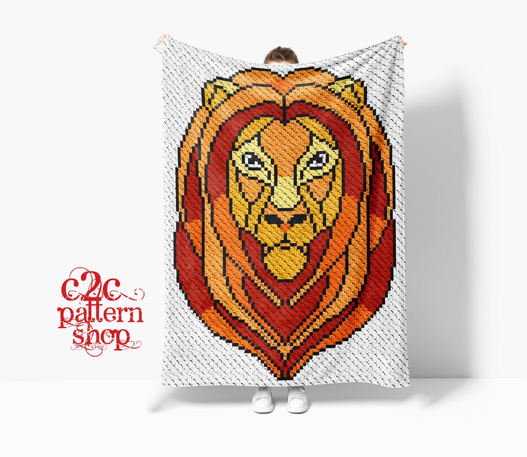C2C Lion Crochet Pattern / Corner to Cornet / C2C Wild Animal / C2C ...
