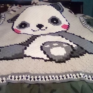 C2C Baby Panda Blanket Crochet Pattern Corner to Corner - Etsy