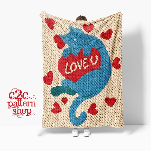 C2C Cat Crochet Pattern With Written Instructions / C2C Cat - Etsy