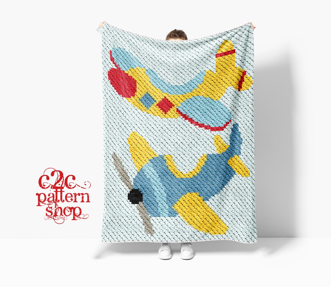 C2C Airplane Crochet Pattern / C2C Boy Crochet Blanket / C2C | Etsy