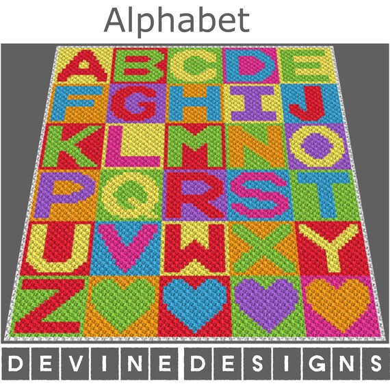 C2C Alphabet Crochet Pattern / C2C School / C2C Graphgan / | Etsy