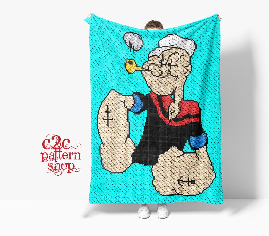 MINI C2C Popeye the Sailor Cartoon Crochet Pattern / C2C - Etsy