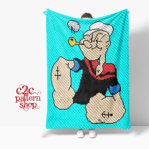 MINI C2C Popeye the Sailor Cartoon Crochet Pattern / C2C - Etsy